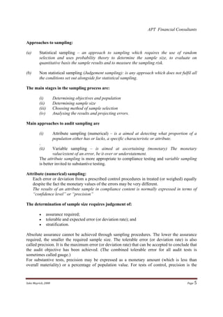 Audit Sampling | PDF