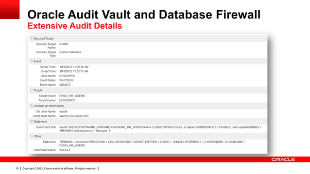 Introducing Oracle Audit Vault and Database Firewall | PPTX