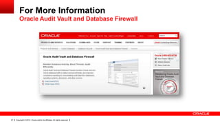 Introducing Oracle Audit Vault and Database Firewall | PPTX