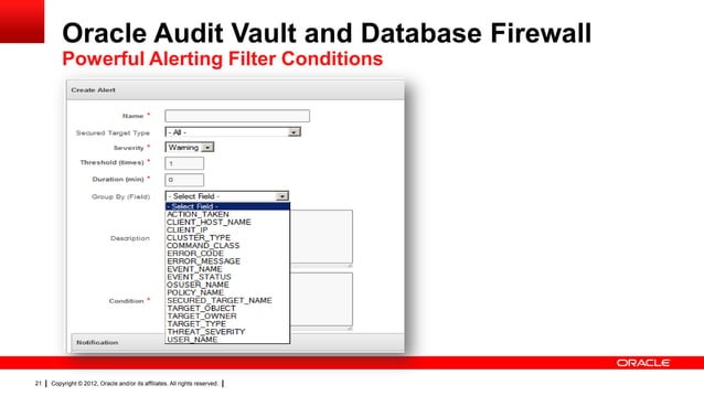 Introducing Oracle Audit Vault And Database Firewall Ppt