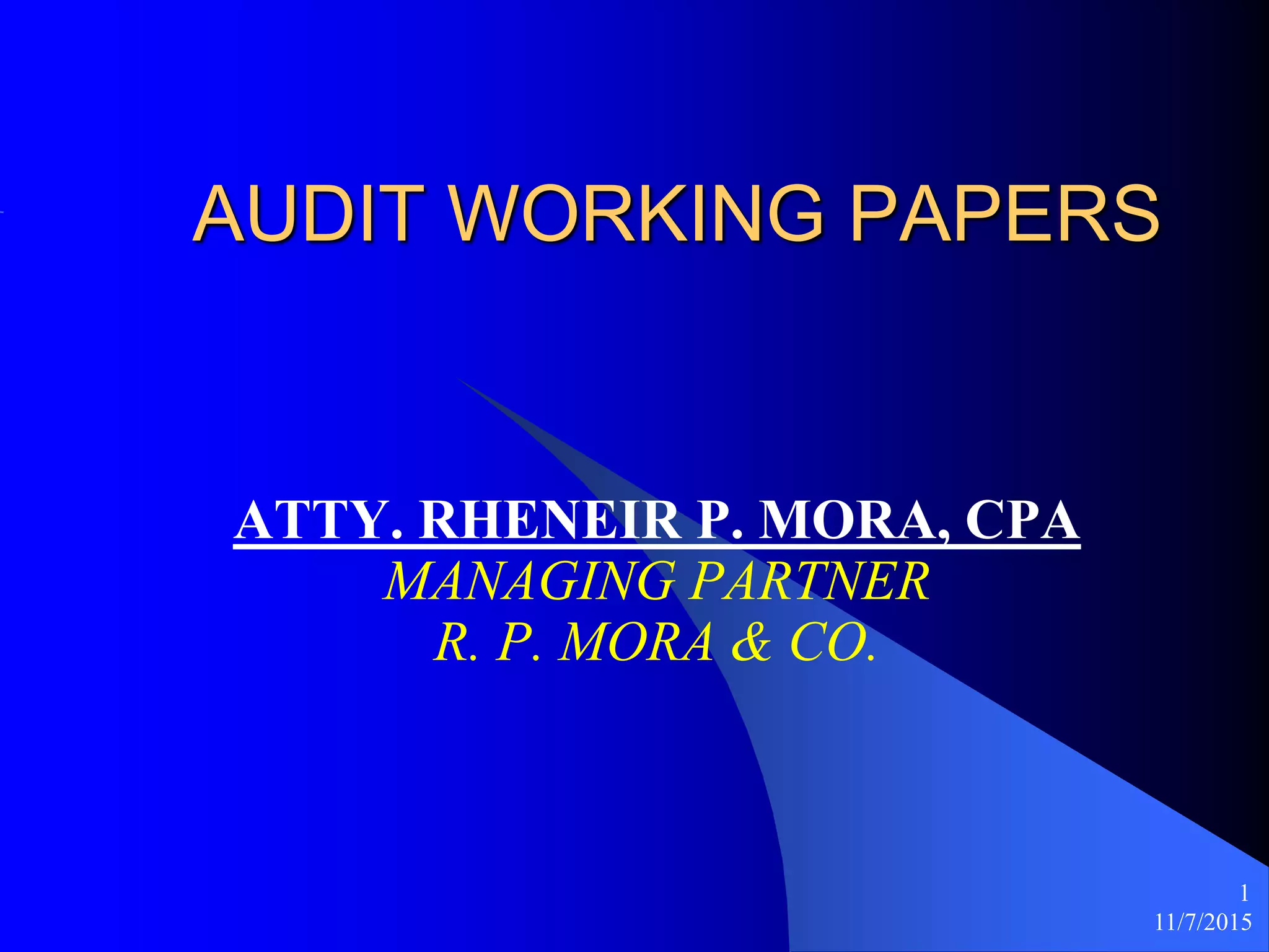 Audit working-papers | PPTX