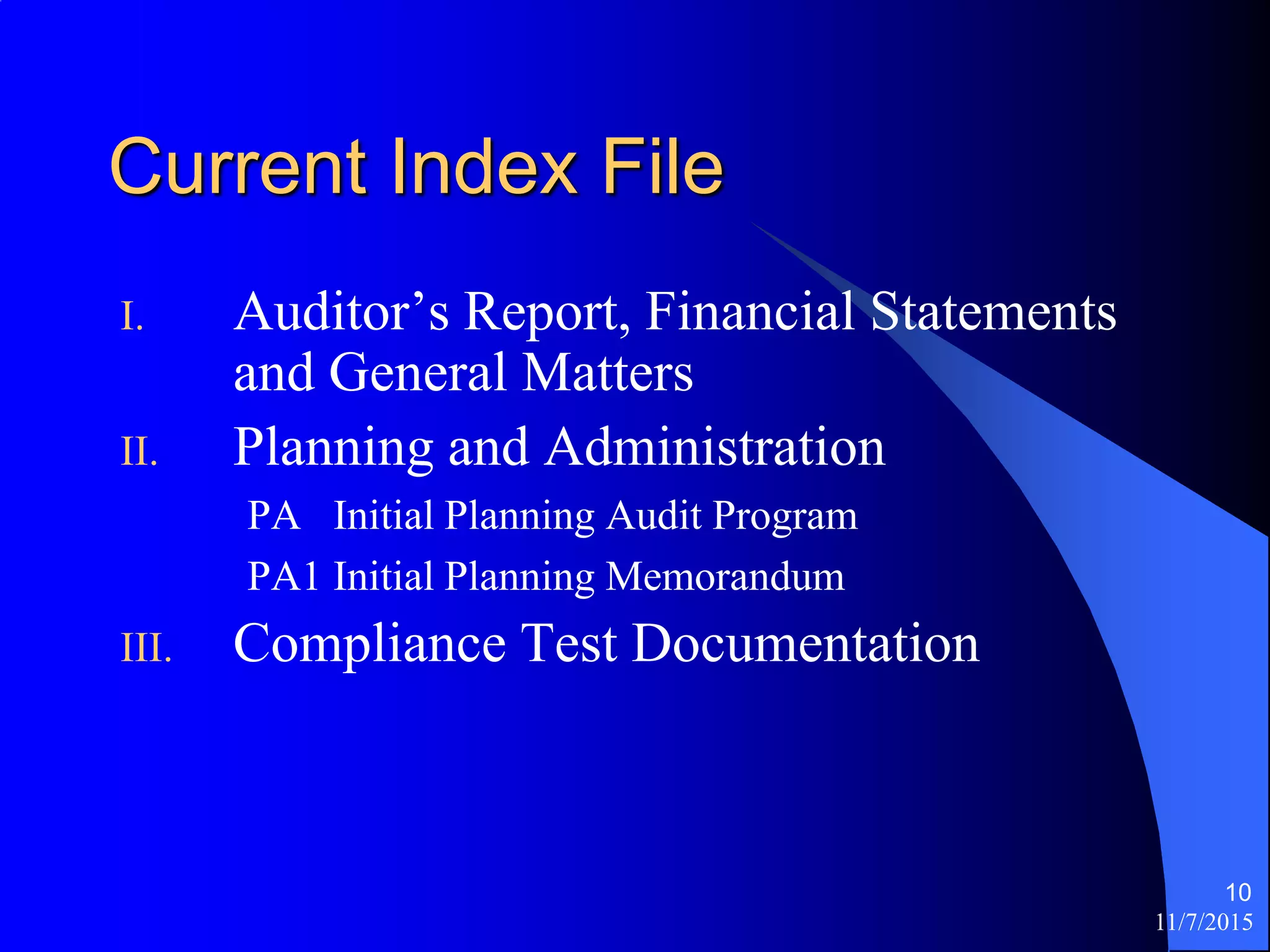 Audit working-papers | PPTX