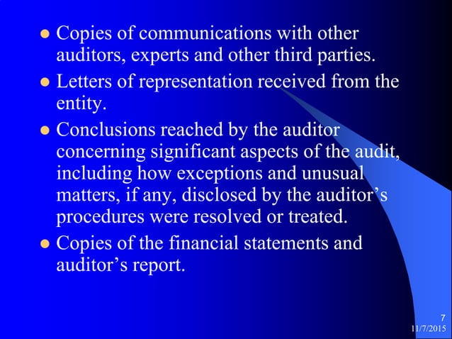 Audit working-papers | PPTX