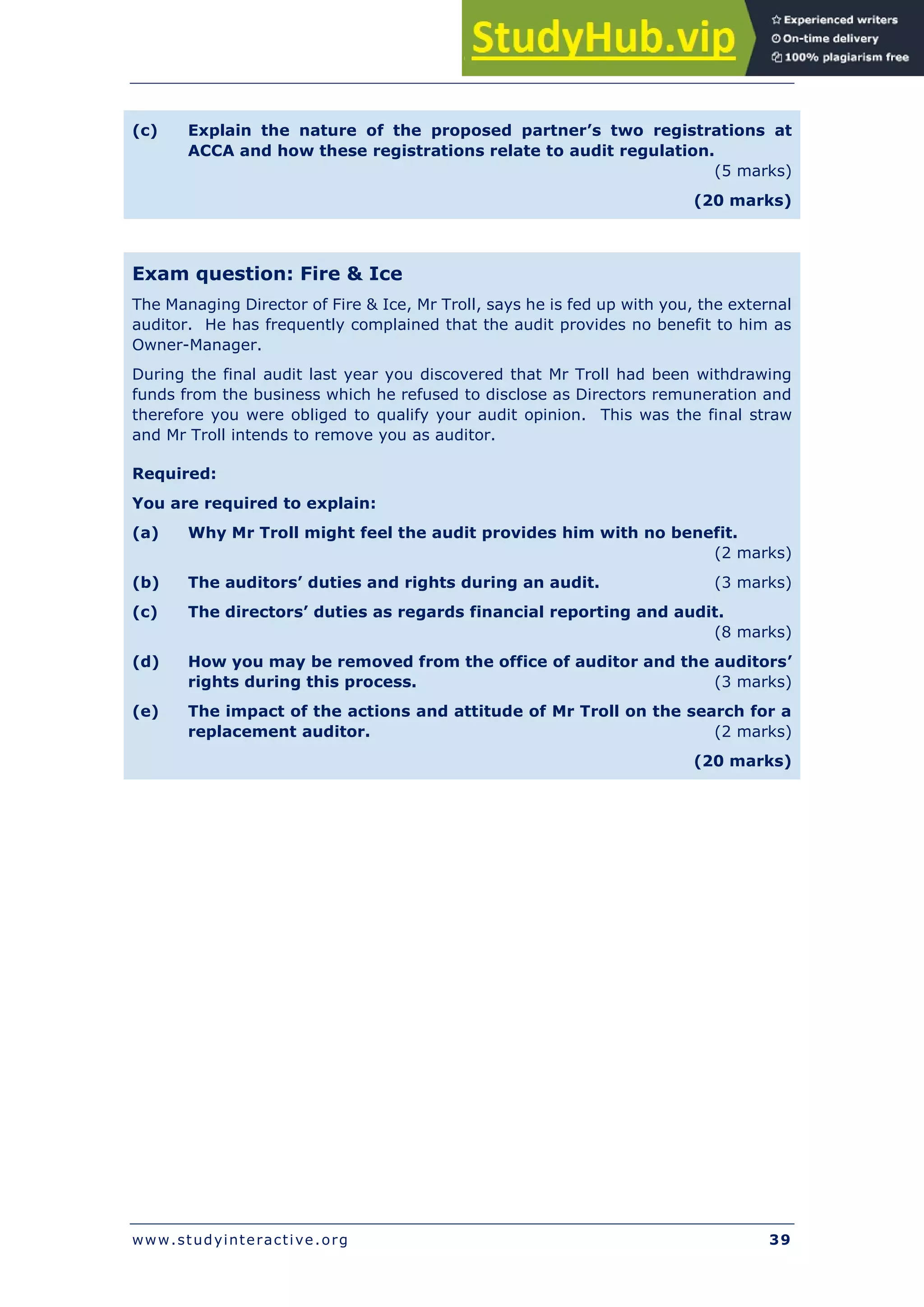 Audit And Assurance Class Notes | PDF