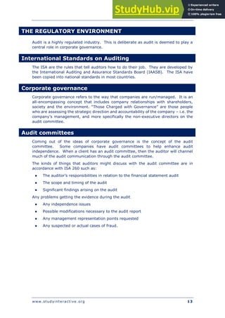 Audit And Assurance Class Notes | PDF