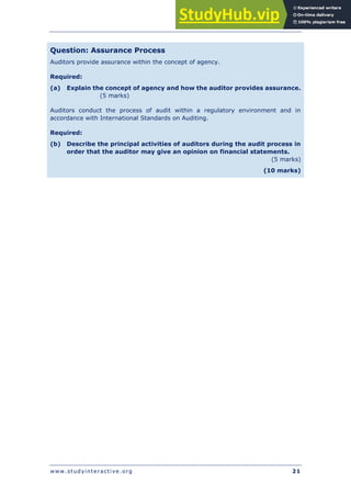 Audit And Assurance Class Notes | PDF