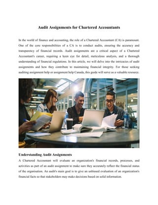 Audit Assignments for Chartered Accountants.pdf | Financial Regulation ...