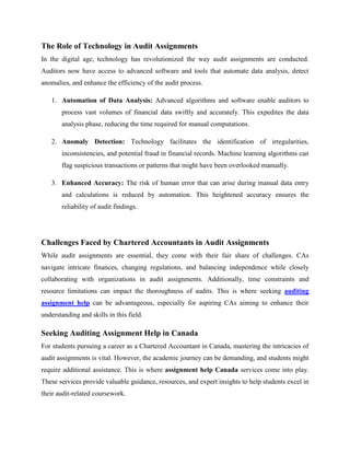 Audit Assignments for Chartered Accountants.pdf | Financial Regulation | Economy