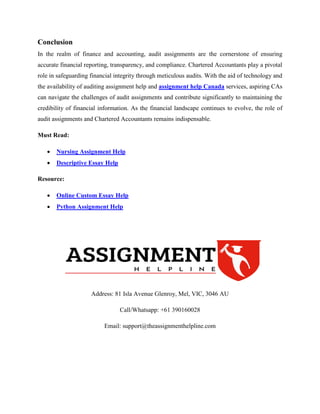 Audit Assignments for Chartered Accountants.pdf | Financial Regulation ...