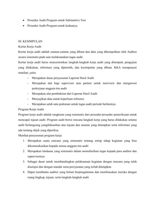Audit bab 3 kertas kerja audit dan program audit | PDF
