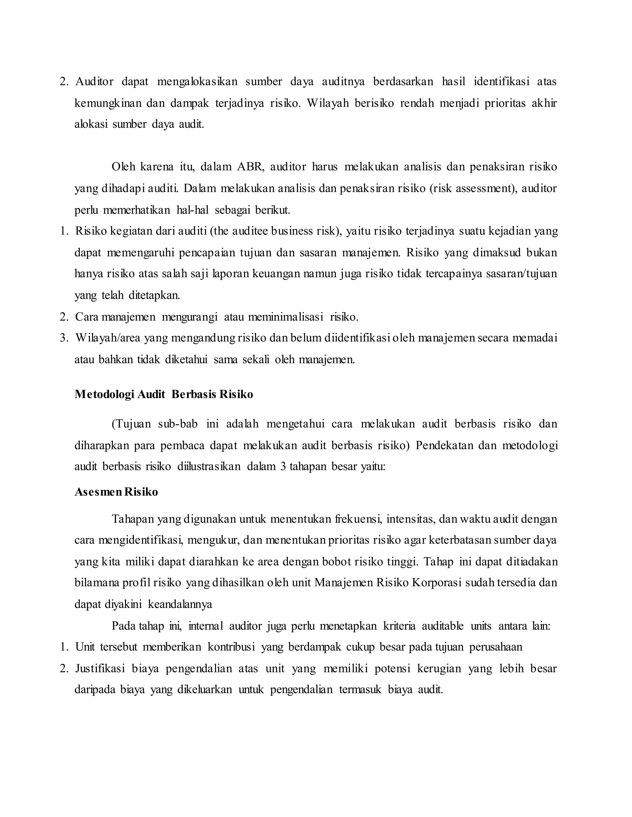 Audit berbasis resiko | DOCX