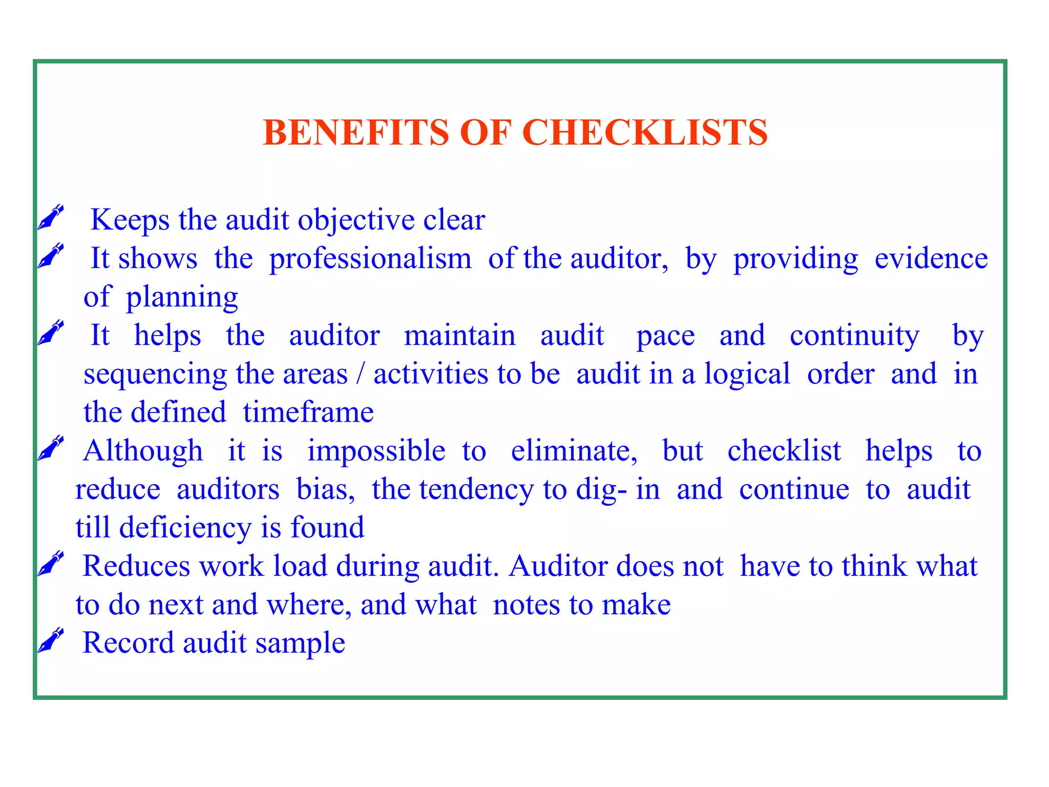 Audit Check List | PPT
