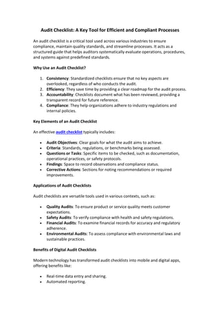 Simplify Your Audits with the Ultimate Checklist | PDF