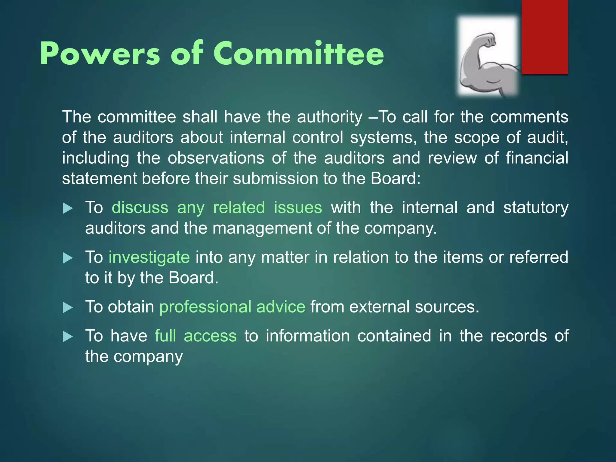 Audit committee - Companies Act & SEBI (LODR) | PPTX