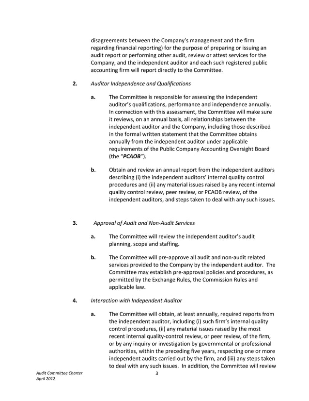 Audit Committee Charter | PDF