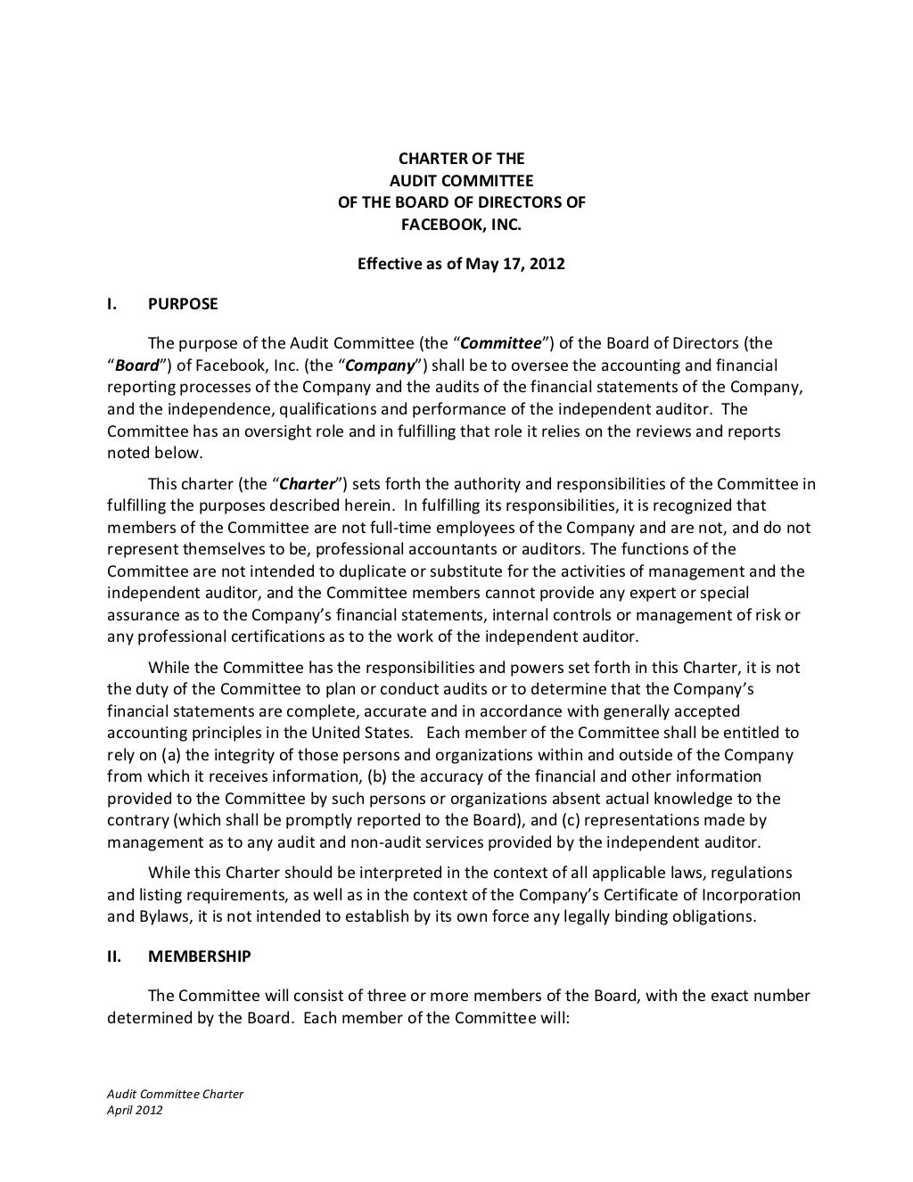 Audit Committee Charter