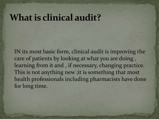 Audit community pharmacy | PPTX