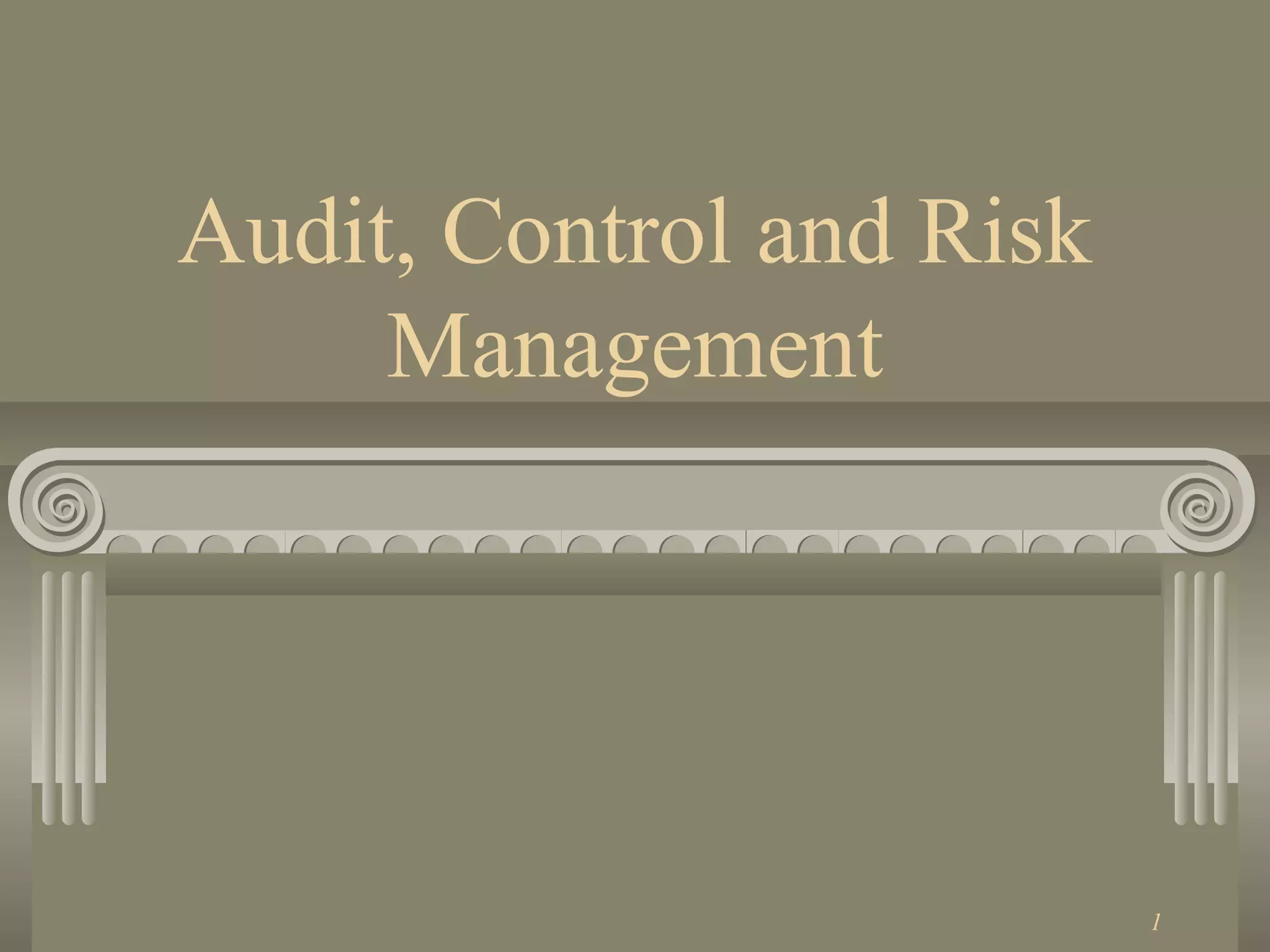 Audit, control and enterprise wide risk management | PPT