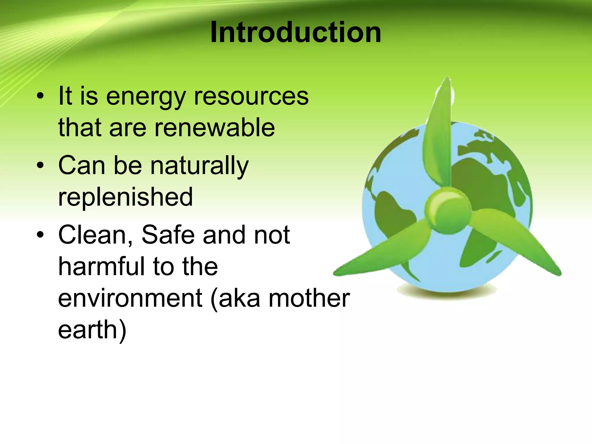 An introduction on Green energy | PPTX