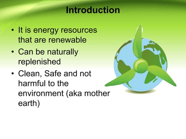 An introduction on Green energy | PPTX