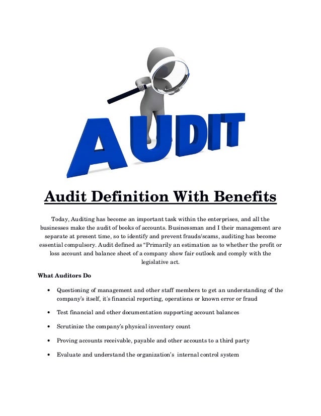 Audit definition with benefits Audit definition with benefits