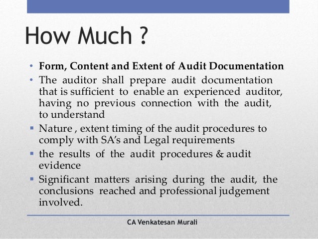 Audit documentation