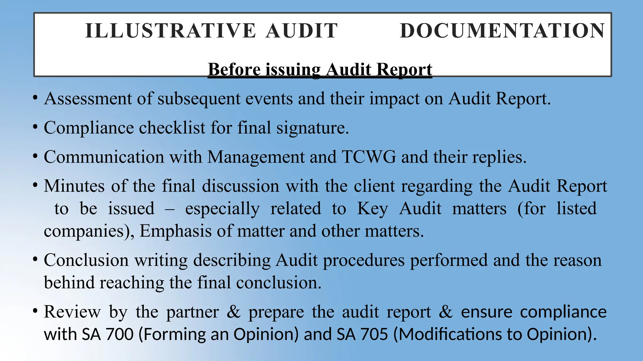 AUDIT_DOCUMENTATION Power Point Presentation | PPTX
