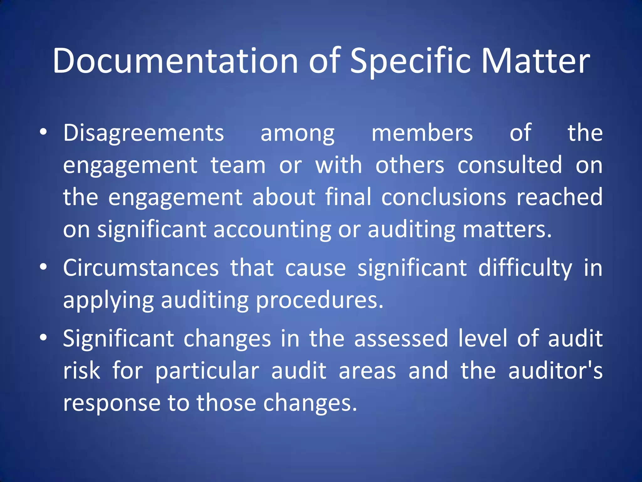 Audit Documentation Presentation | PPTX