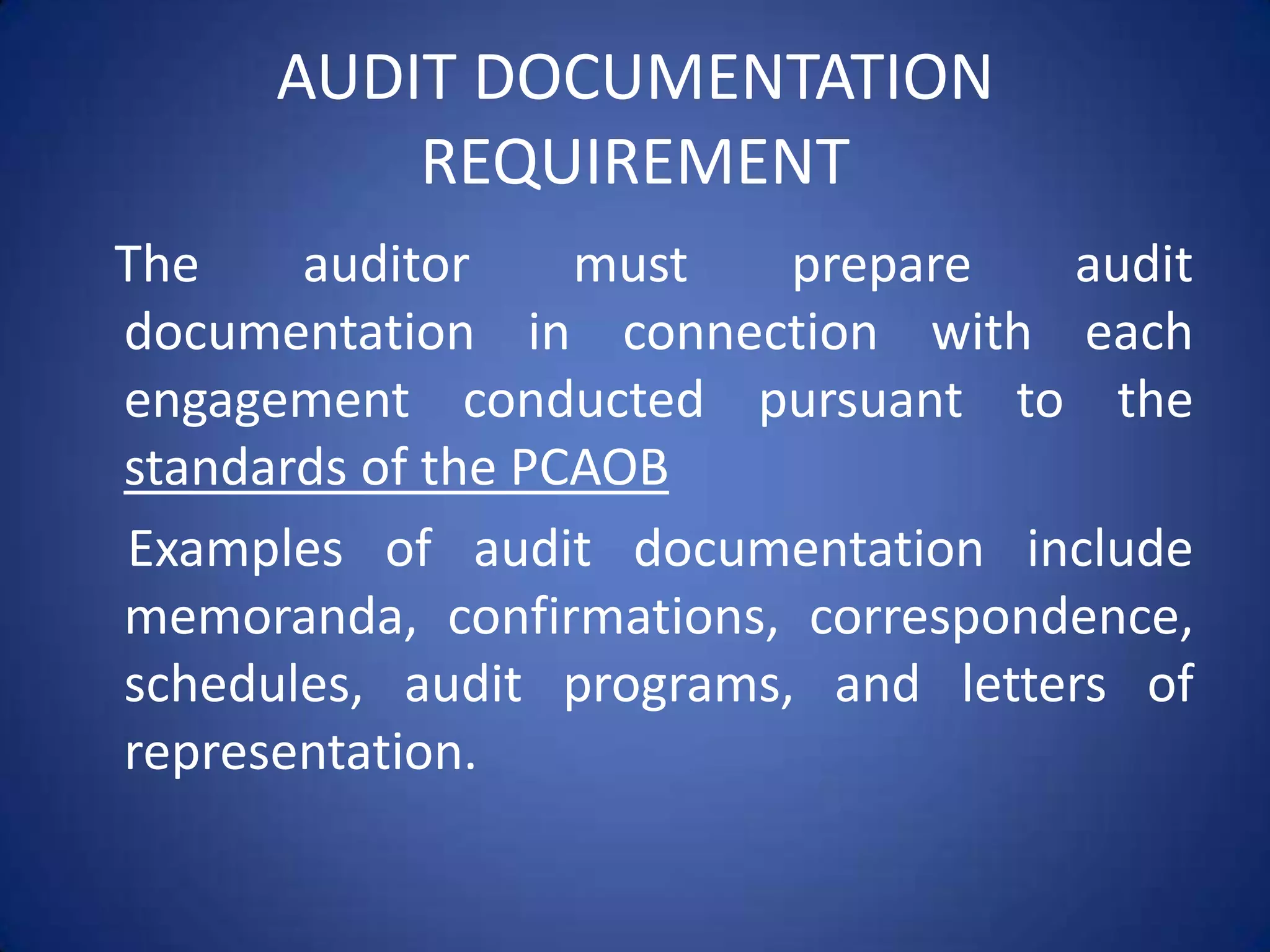 Audit Documentation Presentation | PPTX