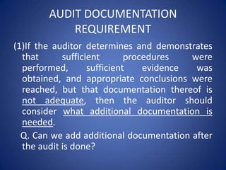 Audit Documentation Presentation | PPTX