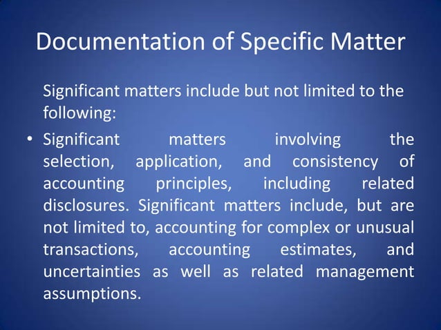 Audit Documentation Presentation | PPTX