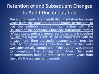 Audit Documentation Presentation | PPTX
