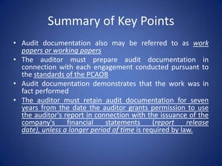 Audit Documentation Presentation | PPTX