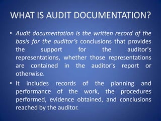 Audit Documentation Presentation | PPTX