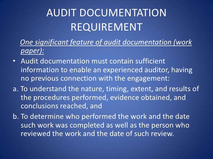 Audit Documentation Presentation