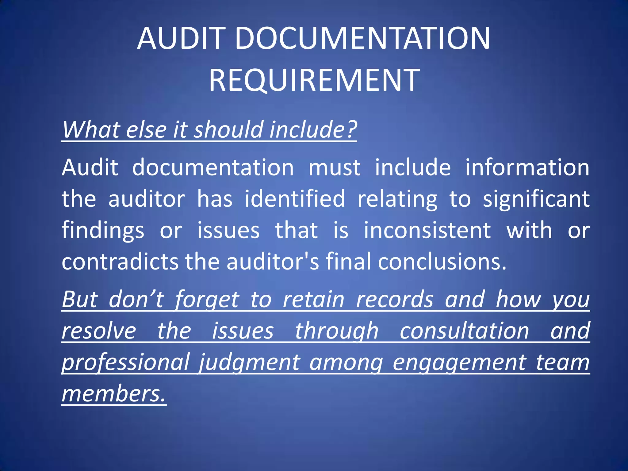 Audit Documentation Presentation | PPTX