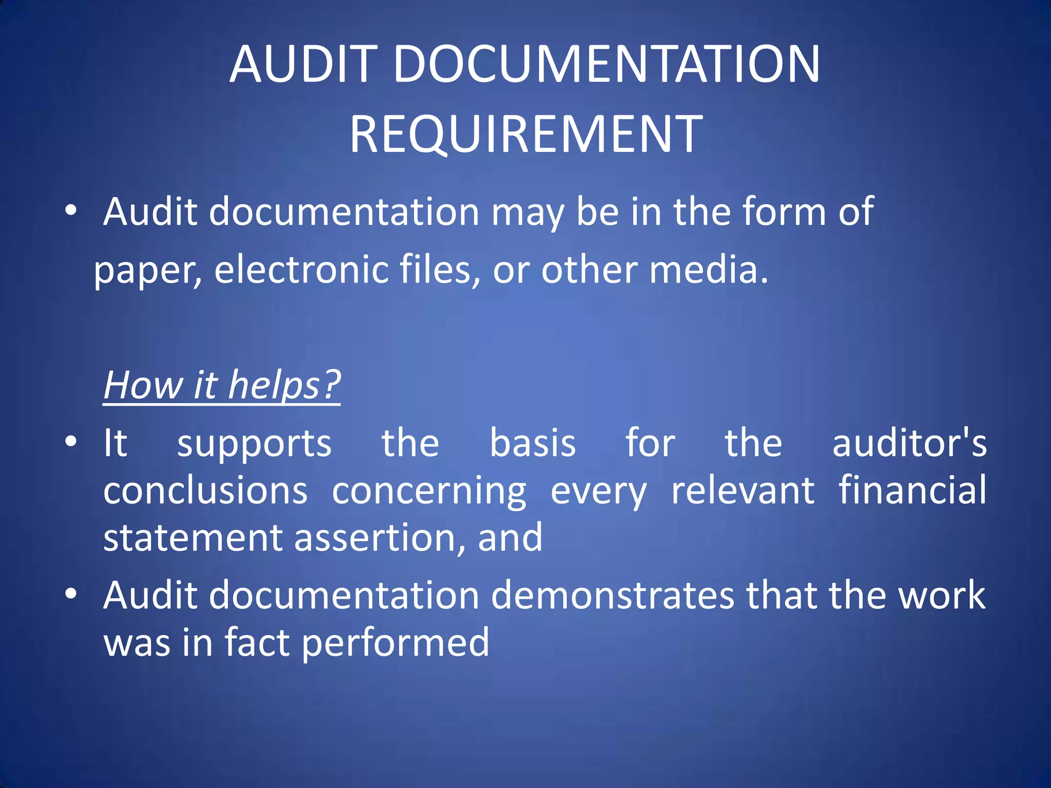 Audit Documentation Presentation | PPTX