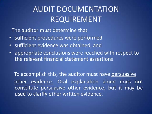 Audit Documentation Presentation | PPTX