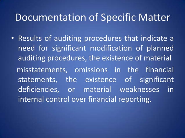 Audit Documentation Presentation | PPTX