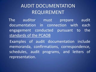 Audit Documentation Presentation | PPTX