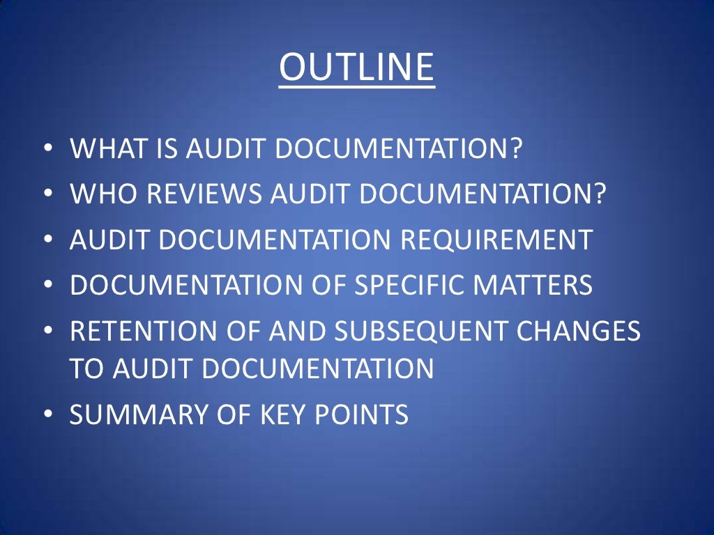 Audit Documentation Presentation