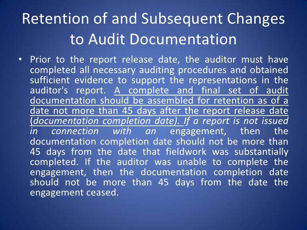 Audit Documentation Presentation