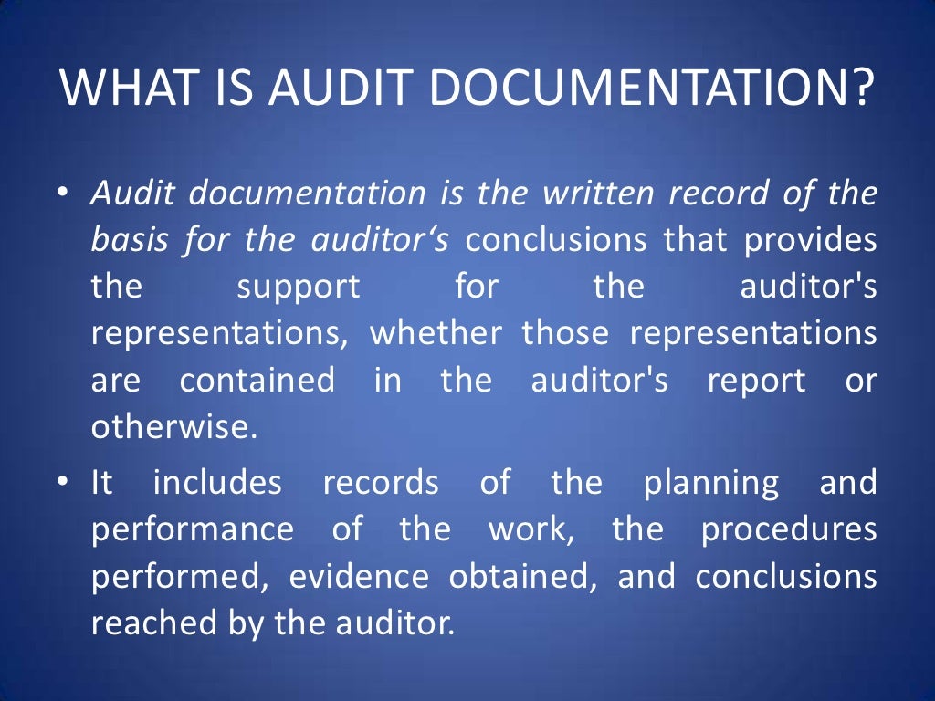 Audit Documentation Presentation