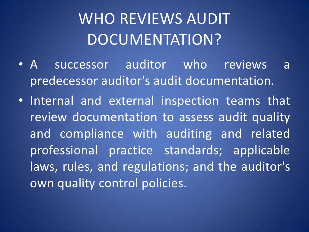 Audit Documentation Presentation
