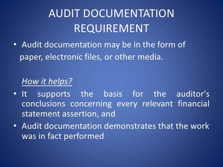Audit Documentation Presentation