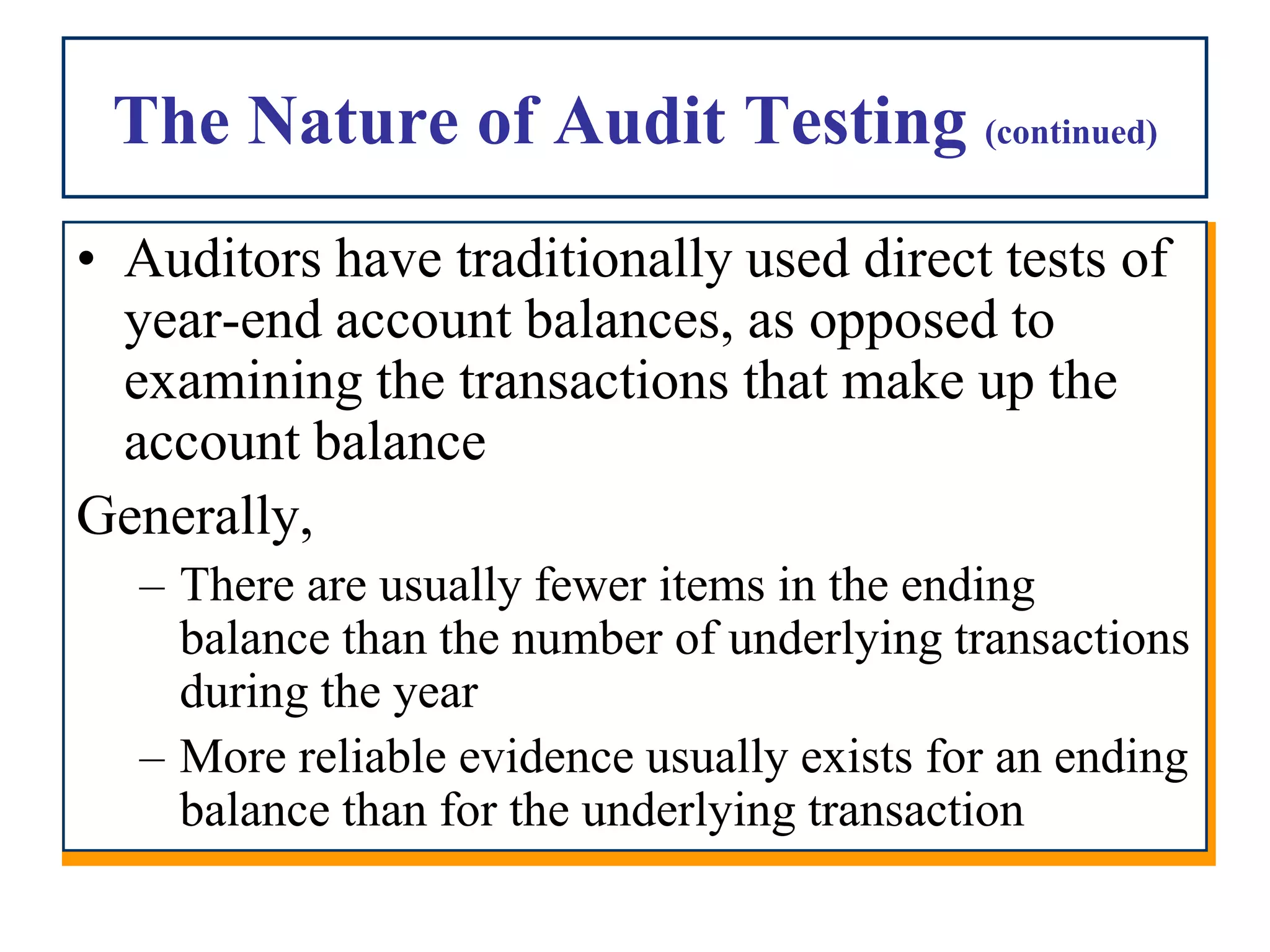 Audit evidence a framework (ppt ch7[1].pdf) | PDF