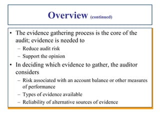 Audit evidence a framework (ppt ch7[1].pdf) | PDF