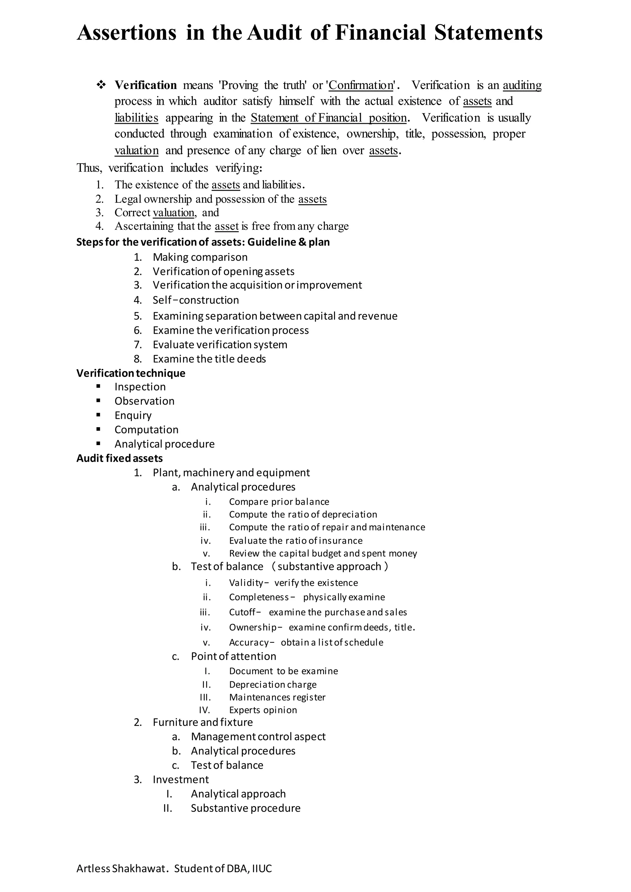 Assertions in the Audit of Financial Statements (Audit) | DOCX