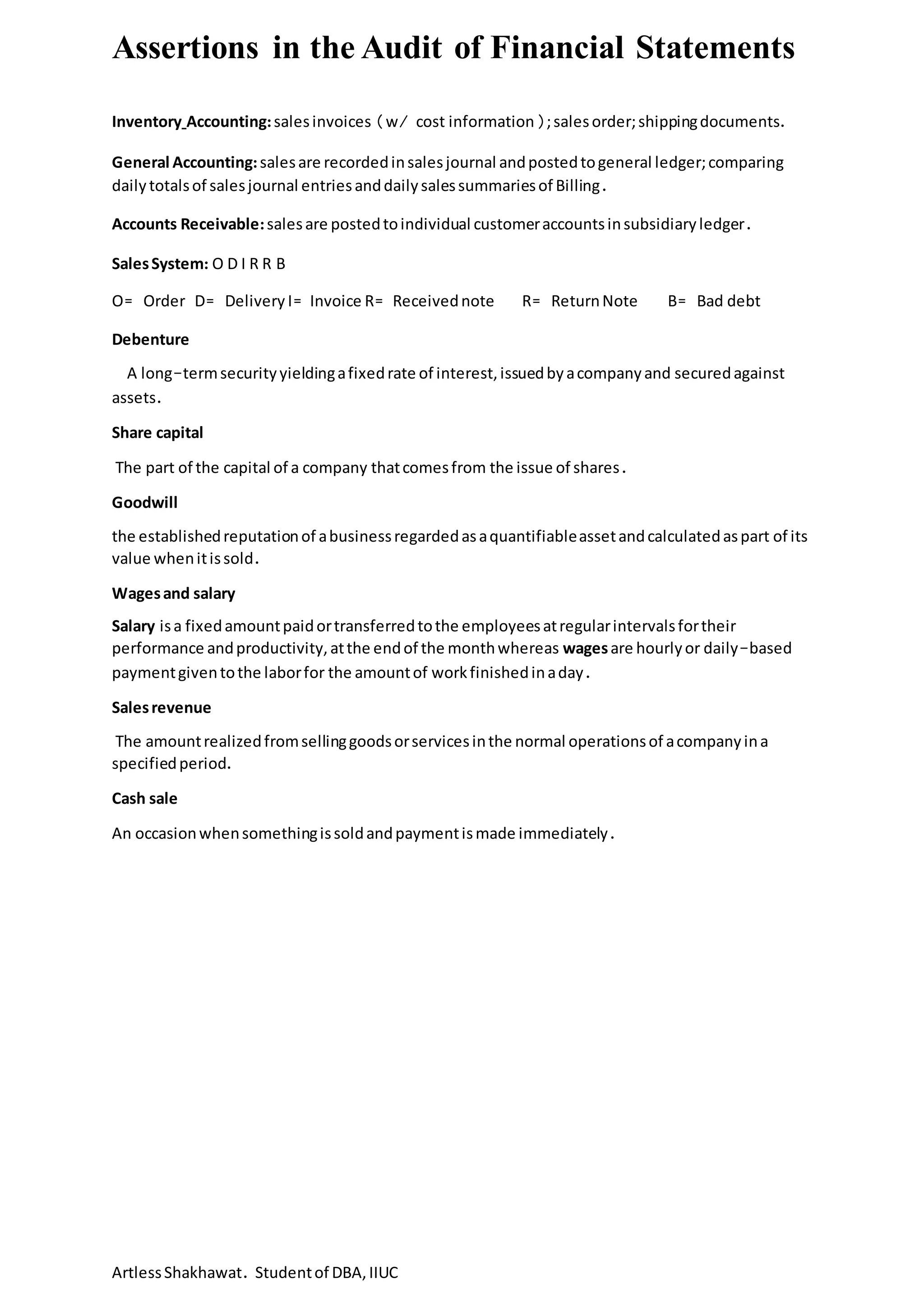 Assertions in the Audit of Financial Statements (Audit) | DOCX