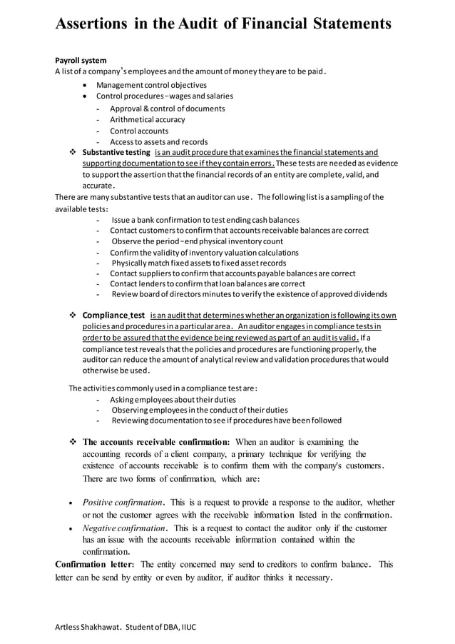 Assertions in the Audit of Financial Statements (Audit) | DOCX